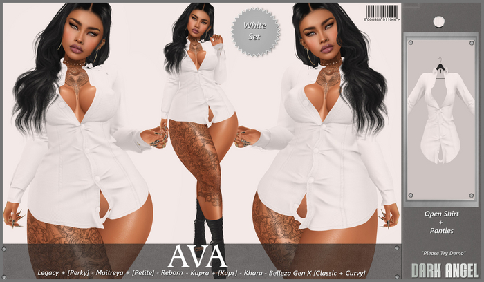 Second Life Marketplace - Dark Angel : Ava Set - White Legacy + [Perky] - Maitreya + [Petite ...